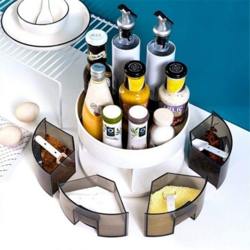 Buy 2 Tier 360 Degree Rotating Spice Rack Organizer Nonslip Stand for ...