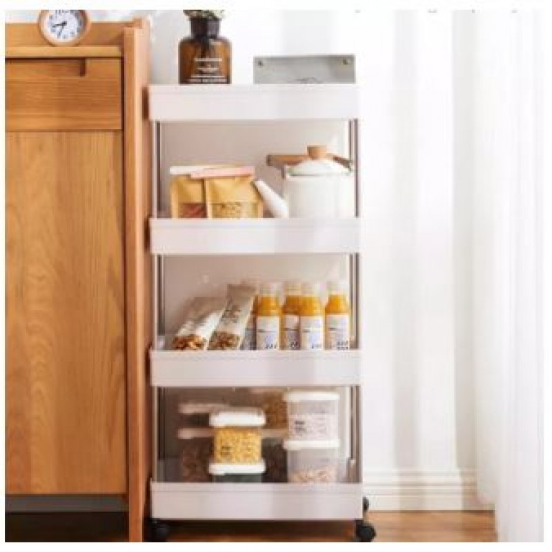 Buy Four Layer Gap Kitchen Storage Rack Slim Slide Tower Movable ...