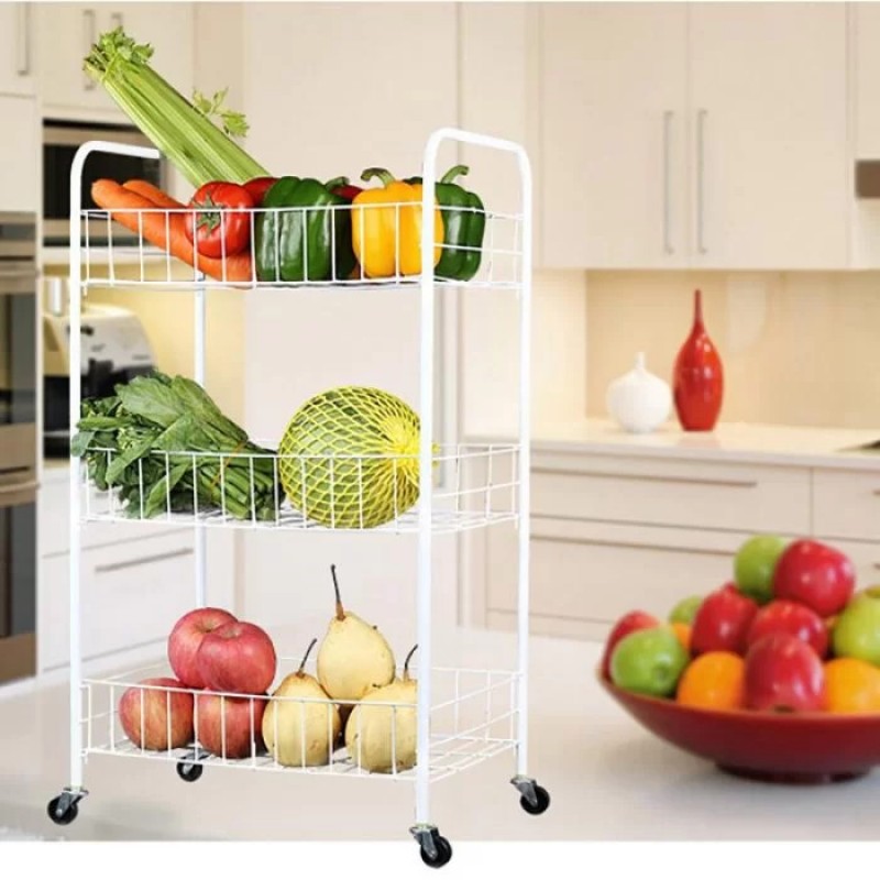 Buy Three Tier Removable Storage Trolley Rack Vegetable Fruit Trolley