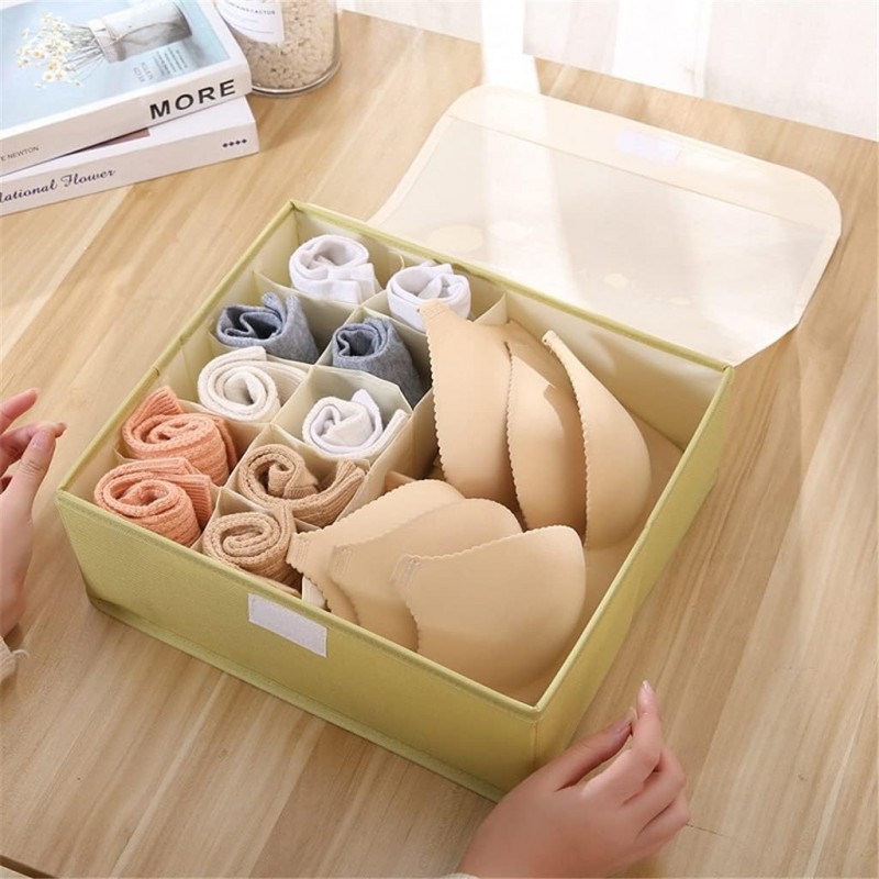 Buy 10+1 Foldable Wardrobe Compartment Drawer Divider Organizer With Lid