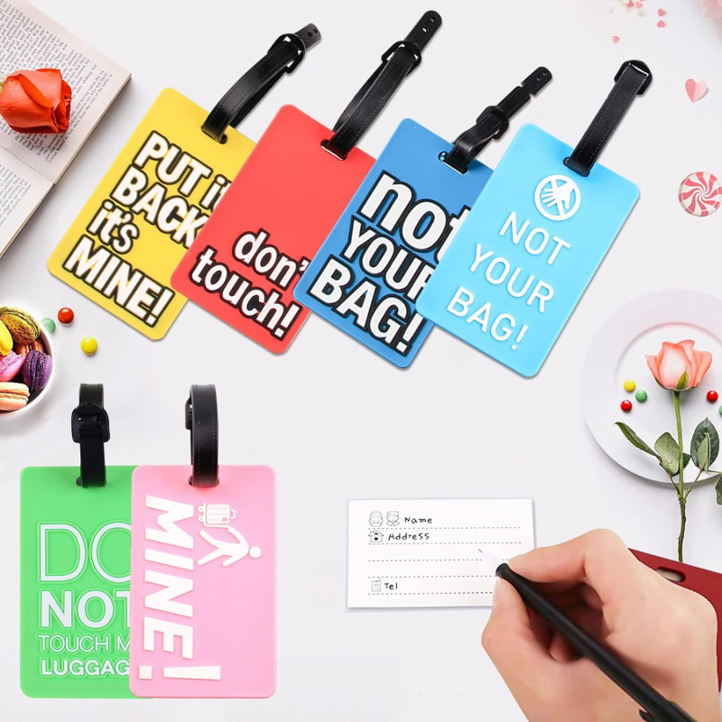 Buy Secure Suitcase Luggage Tags 1pc Colorful Flexible PVC Travel ID ...