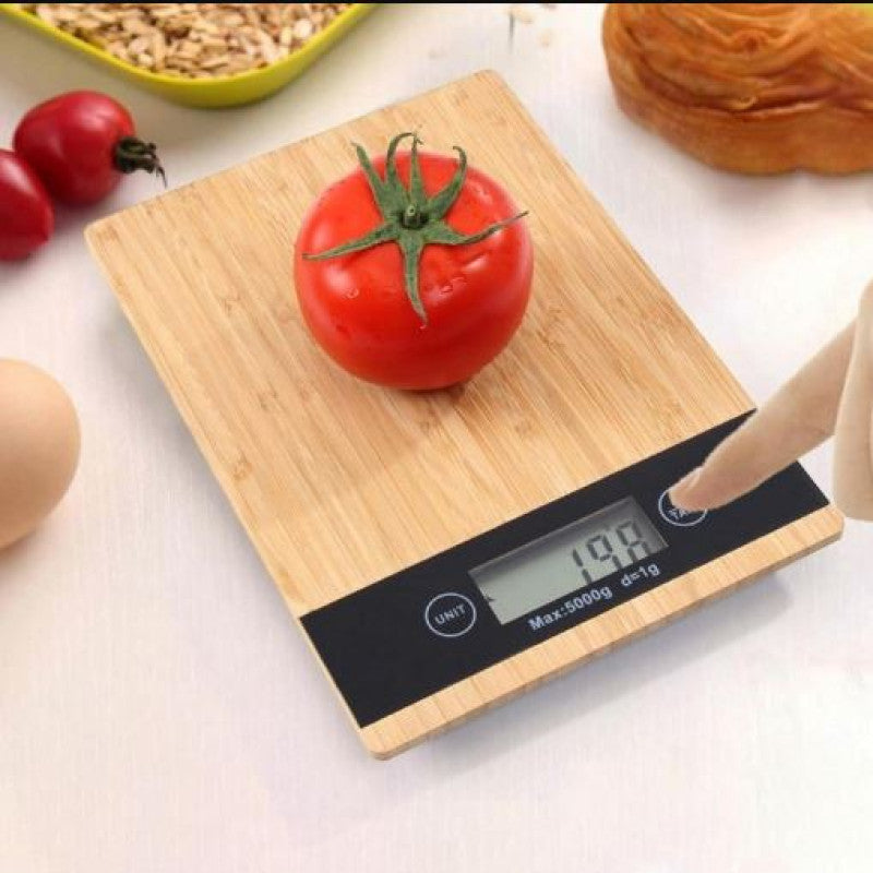 Wooden Digital Scale With LCD Display | Hamza Store