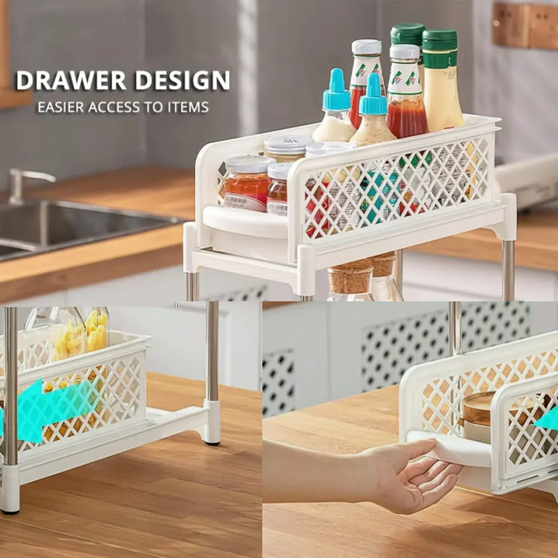 2 - Tier Slide Storage Organizer | Hamza Store