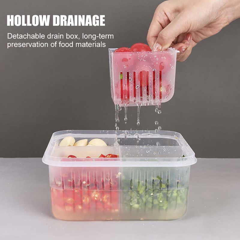 4 In 1 Vegetable & Fruit Storage Box With Lid | Hamza Store
