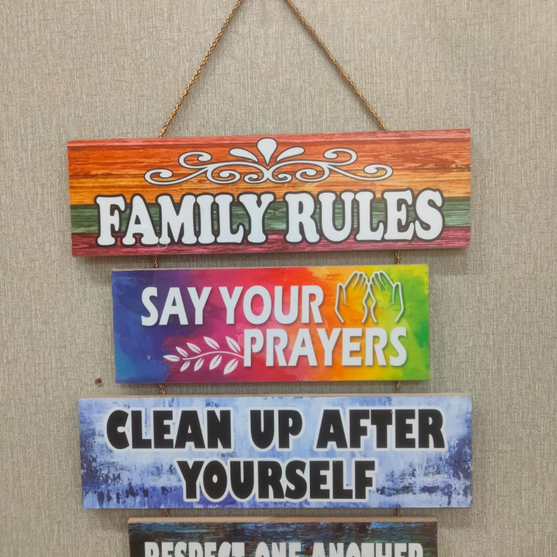 Family Rule In 5 Step- Wall Decoration Quotes | Hamza Store