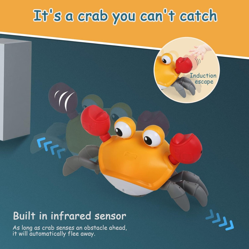 Crawling Musical Crab Fun Interactive Sensory Toy | Hamza Store