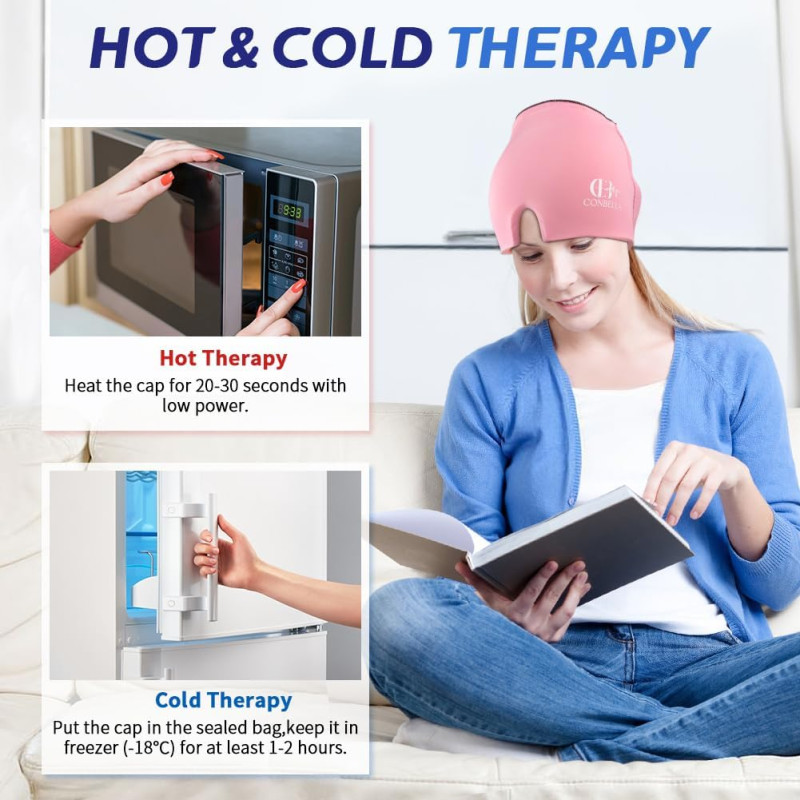 Buy Migraine Relief Cap, Soothing Headache Ice Face Mask