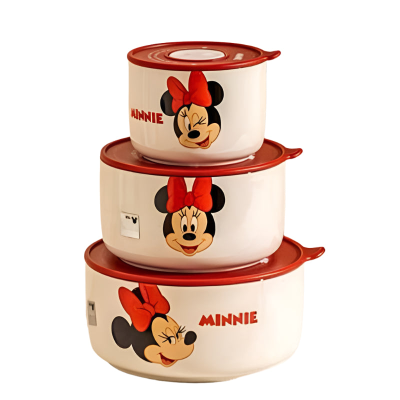 Disney Minnie Mouse Airtight Bowl (Set Of 3) | Hamza Store
