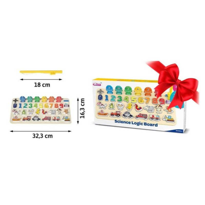 Numbers, Animals And Vehicles Interactive Board With Magnetic Fishing ...