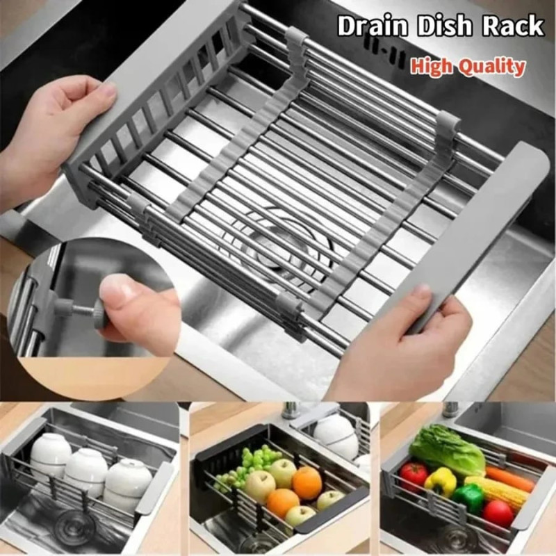 Adjustable Stainless Steel Drain Rack | Hamza Store