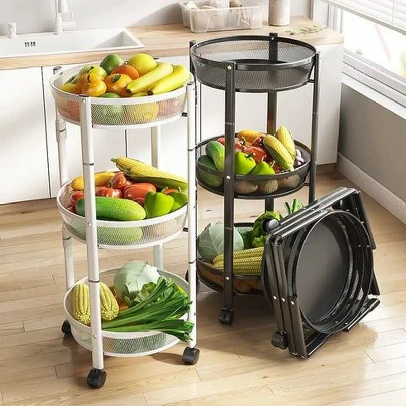 Buy Three-Tier Foldable Kitchen Trolley