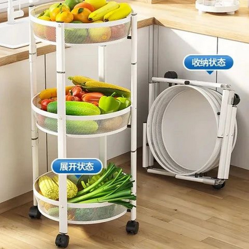 Buy Three-Tier Foldable Kitchen Trolley