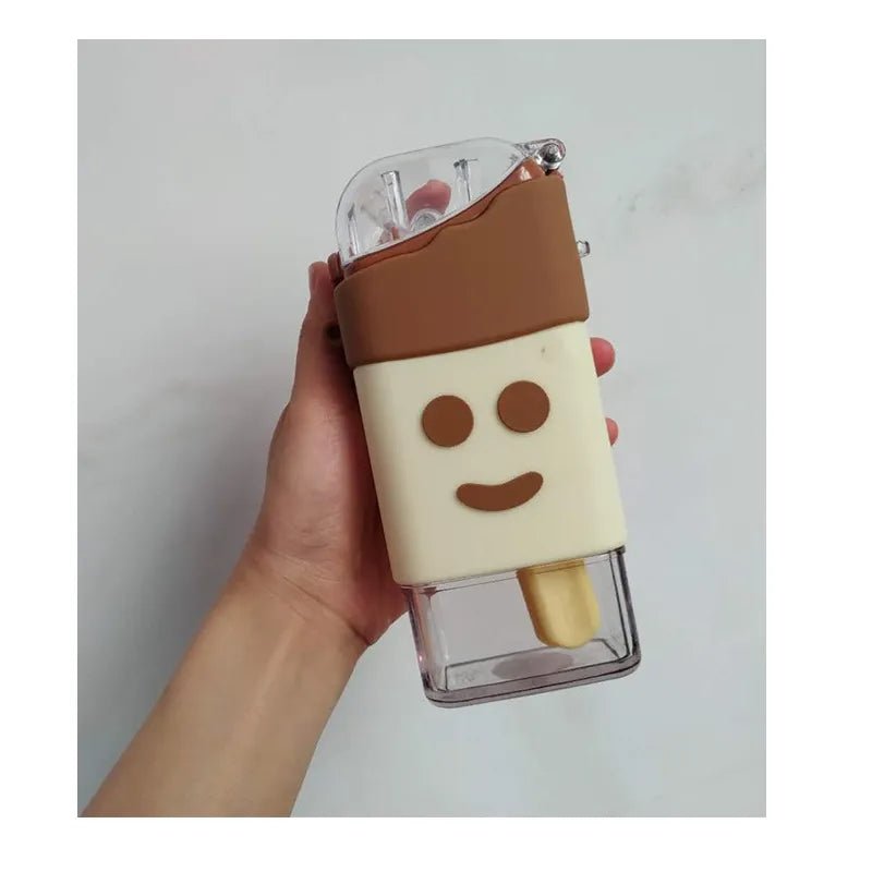 Ice Cream Water Bottle With Straw | Hamza Store
