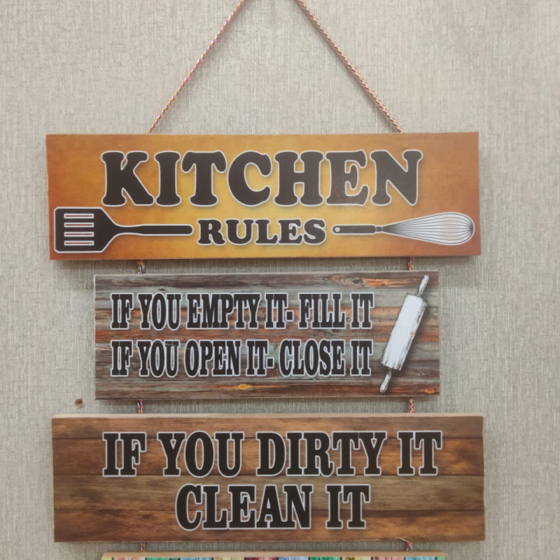 Kitchen Rules In Dark Theme - Wall Decoration Quotes | Hamza Store