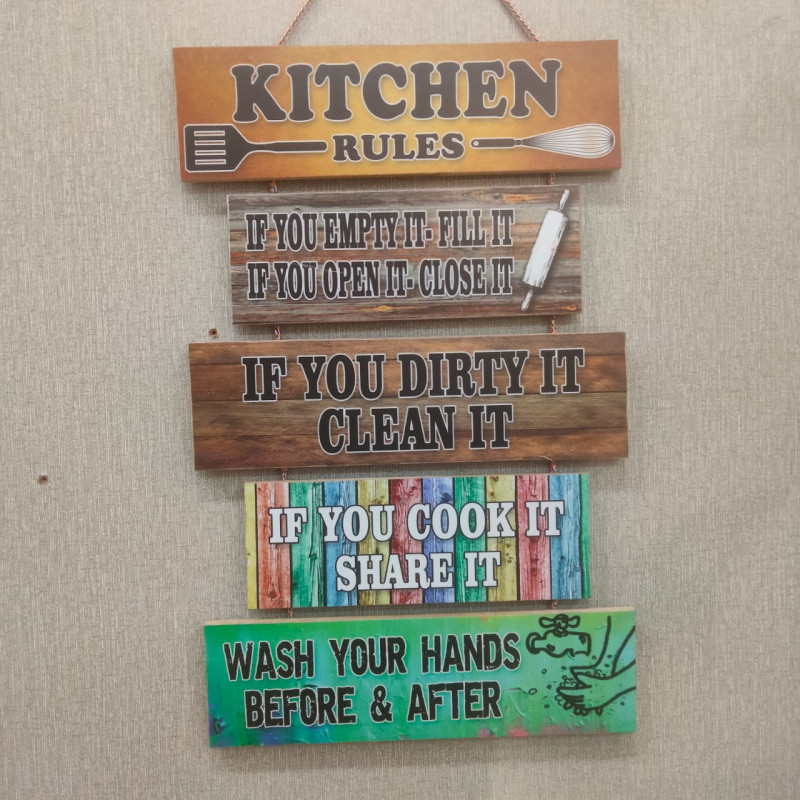Kitchen Rules In Dark Theme - Wall Decoration Quotes | Hamza Store